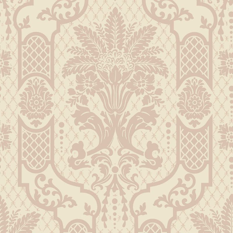 Mitchell Black Columnar Bloom - Blush Linen Wallpaper | Perigold